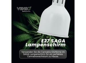 7350067690373 - Venso EcoSolutions E27 SAGA Lampenschirm Weiß LED pflanzenlampe E27 Pflanzenleuchte LED Wachstumslampe für verbesserte Photosynthese und Chlorophyllbildung Anzuchtlampe Gemüse Pflanzenlicht