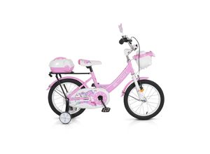 3800146203061 - Byox Kinderfahrrad 16 Zoll 1602 Stützräder höhenverstellbar Klingel Körbe rosa