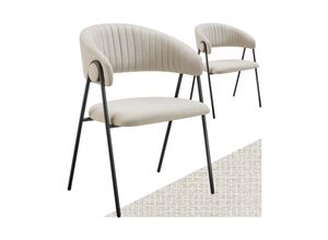 4061173267597 - tectake® Armlehnstuhl Webstoff gepolstert schlanke Stahlbeine 60 x 58 x 85 cm