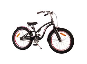 8715347218873 - Volare Miracle Cruiser Kinderfahrrad - Mädchen - 18 Zoll - Mattschwarz - Prime Collection