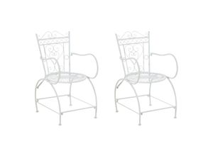 4251756475642 - 2er Set Stühle Sheela I Gartenstühle Aus Metall I Metallstuhl Mit Armlehnen Im Jugendstil