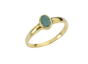 4006046315951 - Fingerring VIVANCE 375 - Gelbgold mit Smaragd Fingerringe Gr 054 (172) Gold gelb (gelb grün) Damen