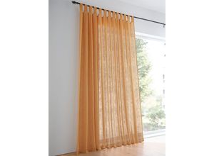 6930325717397 - Gardine HEINE HOME Gardinen Gr 145 cm Multifunktionsband 140 cm gelb (curry) Halbtransparente Gardinen