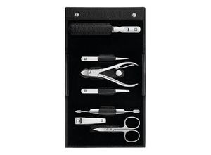 4009839493287 - Zwilling Beauty - Maniküre Pediküre Set 7tlg Mit Nagelknipser Leder Schwarz - -classic Nail Set