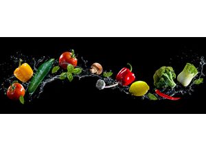 4019449463693 - PRO ART Glasbild FLYING VEGETABLES (BHT 80x30x130 cm) BHT 80x30x130 cm bunt Acrylglasbild