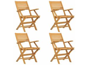 8720845743956 - Jinlefu - Gartenstühle 4 Stk Klappbar 55x62x90 cm Massivholz Teak vidaXL - Braun