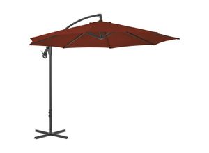 8720286114834 - Bonnevie - AmpelschirmSonnenschirm mit Stahlmast 300 cm Terracotta-Rot vidaXL