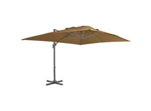 8718475701200 - Bonnevie - AmpelschirmSonnenschirm mit Aluminium-Mast Taupe 400 x 300 cm vidaXL