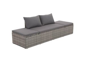 8718475607014 - Bonnevie - Gartenbett Grau 195×60 cm Poly Rattan vidaXL593227