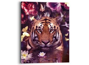 8714597636284 - Deco-Panel REINDERS Flora Tiger Bilder Gr B H T 40 cm x 50 cm x 2 cm lila Kunstdrucke