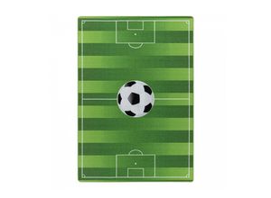 4053659047168 - Kinderteppich Fußball Fußballfeld mit Flaggen Motiv Höhe 9 mm Ökotex Standard