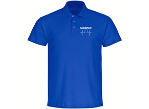 4068859039066 - multifanshop Poloshirt - Karlsruhe - Herzschlag - Druck weiß - Polo