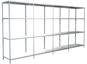 4058255070619 - Steckregal Stecksystem Grund- und 3x Anbauregale Regale Metall weiß 1800x4000x500 mm 16 Böden Gr B H T 400 cm x 180 cm x 50 cm weiß Werkstatt-Regale