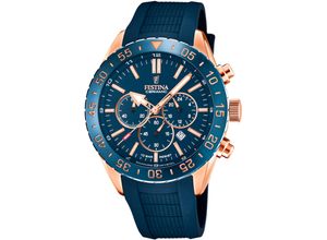 8430622759994 - Chronograph FESTINA F20516 1 Armbanduhren rosegold (dunkelblau) Herren Armbanduhr Quarzuhr Herrenuhr Stoppfunktion bis 10 bar wasserdicht