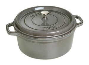 3272341028181 - Bräter STAUB Cocotte Töpfe Gr 675 l + Ø 28 cm + Höhe 182 cm grau (graphit grau) Bräter Gusseisen rund robust und langlebig Induktion