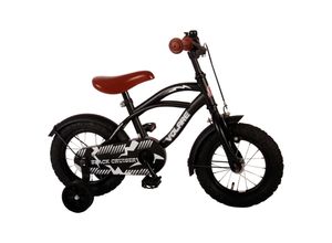 8715347212017 - Volare Black Cruiser Kinderfahrrad - Jungen - 12 Zoll - Schwarz schwarz