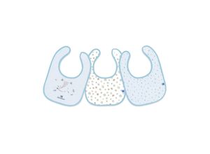 3801303030315 - Kikkaboo Babylatz Little Fox 3-tlg Set 100% Baumwolle wasserfest Klettverschluss blau