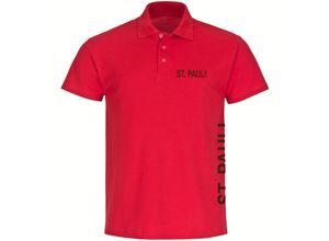 4068859191672 - multifanshop Poloshirt - St Pauli - Brust & Seite - Druck braun - Polo
