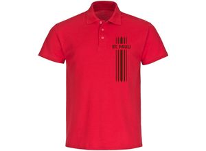 4068859194741 - multifanshop Poloshirt - St Pauli - Streifen - Druck braun - Polo