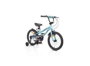 3800146201906 - Byox Kinderfahrrad 18 Zoll Pixi Klingel Reflektoren Stützräder ab 5 Jahre türkis