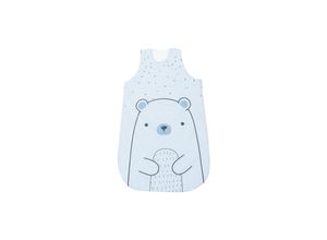 3801130000574 - Kikkaboo Babyschlafsack Bär 6-18 Monate Länge 90 cm Baumwolle Reißverschluss blau