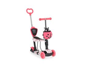 3800146227906 - Kinderroller Lollipop 3 in 1 Schiebestange Sitz PU-Vorderräder mit LED rot