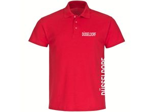 4068859074456 - multifanshop Poloshirt - Düsseldorf - Brust & Seite - Druck weiß - Polo