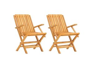 8720845741921 - Bonnevie - Gartenstühle 2 Stk Gartensessel Klappbar 61x67x90 cm Massivholz Teak vidaXL