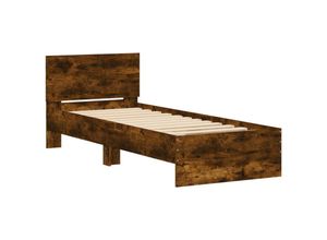 8721012239784 - Vidaxl - Bettgestell mit Kopfteil Räuchereiche 90x200 cm Holzwerkstoff Braun