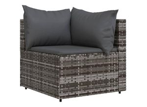 8720845672614 - Bonnevie - Garten-Ecksofa mit Kissen Grau Poly Rattan vidaXL759214