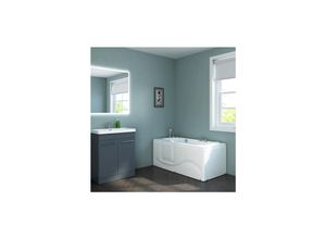 4260255472434 - Seniorenbadewanne inkl Whirlpool- vital m Links - Maße 153 x 76 x 64cm - inkl komplettem Zubehör i Badewanne mit Tür Senioren Badewanne mit