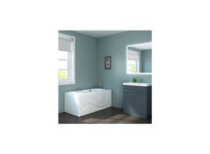 4260255474582 - Seniorenbadewanne inkl Whirlpool- vital m Rechts - Maße 153 x 76 x 64cm - inkl komplettem Zubehör i Badewanne mit Tür Senioren Badewanne mit