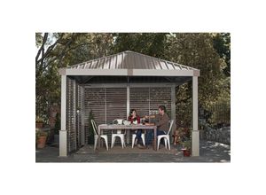 0772830168013 - Aluminium Pavillon Nanda Champagner 12 x 12 mSeitenwand 363x363 cm