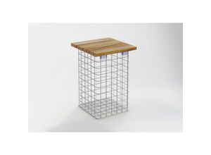 4251062718679 - Gabiona - Hocker feuerverzinkt mw 5 x 5 cm teak