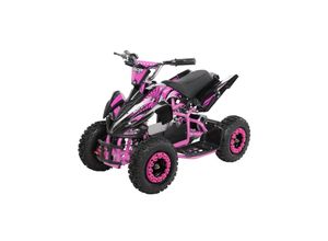 4056551081780 - Kinderquad Racer 1000 Pocket-Quad mit 1000 Watt Elektromotor 3 Batterien Stoßdämpfer bis 25 km h (Schwarz Pink)