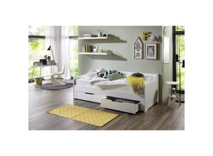 4250468551811 - - Funktionsbett Anna 90x 200 auf 180 x 200 cm Liegefläche ausziehbar u 2 Schubladen