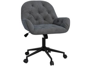 4255633548481 - Bürostuhl Drehstuhl Bürosessel höhenverstellbarer Chefsessel Stuhl Schreibtischstuhl Sessel Büro samtartiges Polyester Dunkelgrau 60 x 61 x 81-91 cm