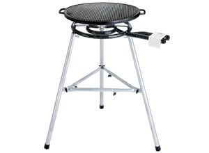 4041571055019 - Hochwertiges Paella-Grill-Set mit Gusseisen-Grillplatte 2-Ring Gasbrenner stabiler Dreibein-Ständer höhenverstellbar Ø 38 cm