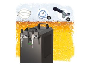 0745202841135 - Komplett Set - Zapfanlage STREAM 80K mit Luftpumpe Bierkoffer Bierzapfanlage Durchlaufkühler 2-leitig Trockenkühler ZapfkopfKorbZapfkopf 2KeyKeg