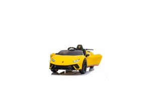 4260259877082 - ES-Toys Kinder Elektroauto Lamborghini Huracan EVA-Reifen Ledersitz Scheinwerfer gelb