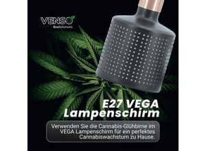 7350067690571 - Venso EcoSolutions VEGA E27 Lampenschirm Schwarz Lampenschirm Metall Venso Pflanzenlampe E27 Pflanzenlampe Lampenschirm E27 Tageslichtlampe für Pflanzen Pflanzenlicht LED Zimmerpflanze