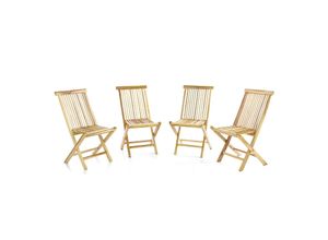 4051814388682 - 4er Set Gartenstuhl Teak Holz unbehandelt klappbar Maße B 46x H 89x T 62cm