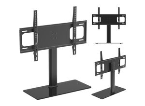 4051814365881 - TV Standfuß Aufsatz Erhöhung Alu Fernseh Ständer ESG-Sicherheitsglas Maße ca H 67 x B 66 x T 25 cm - B-TTS-600