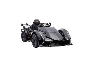 4260259877099 - ES-Toys Kinder Elektroauto Lamborghini V12 Vision Gran Turismo Fernbedienung MP3 schwarz