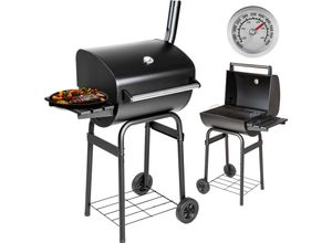 4260397650080 - tectake® Holzkohlegrill mit 2 Rädern mit Thermometer 85 x 48 x 123 cm