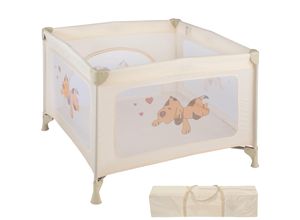 4260473666271 - Tectake - Baby Laufstall Tommy Junior 105x105x78cm - Babyreisebett Kinderreisebett Reisebett - beige - beige