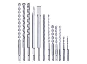 4009312402904 - SDS-Plus Hammer Meißel-Set 12-teiliger Stein-u Betonbohrer Satz im Kunstoff-Koffer Bohrer-und Meißelset groß