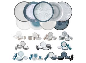 8022068075952 - Melamin Ess Geschirr Set Lunch Box 16-teilig Camping Reise Teller Becher Variante Stonetouch Pearl