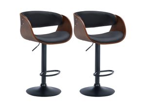 4255716328719 - 2er Set Barhocker Portmore Kunstleder I Höhenverstellbarer Barstuhl Mit Lehne Und Robustem Metallgestell