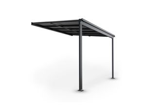 4260565520238 - Terrassendach Borneo 3x3 m Aluminium mit Doppelstegplatten Terrassenüberdachung Anthrazit